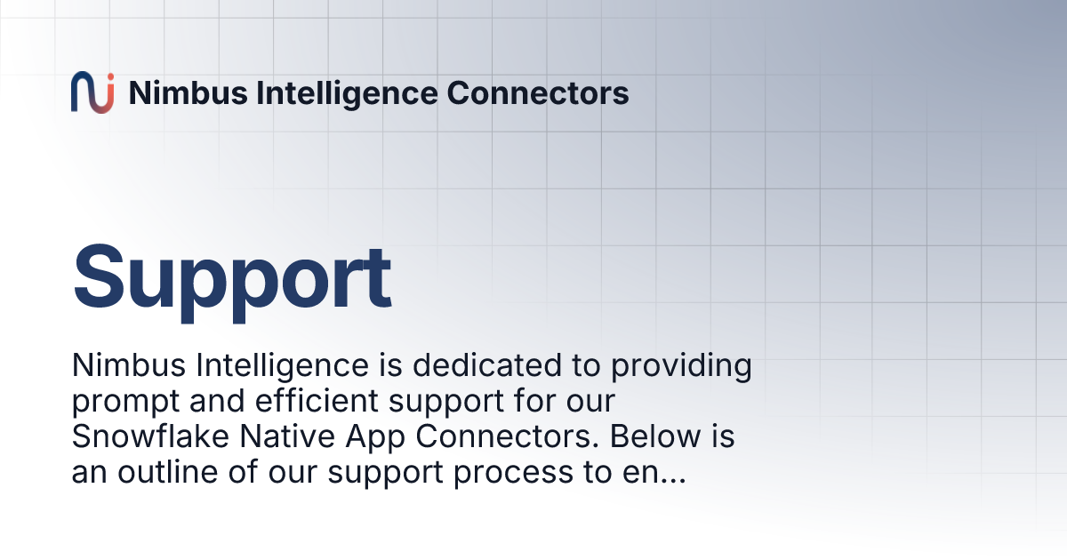 Support | Nimbus Intelligence Connectors