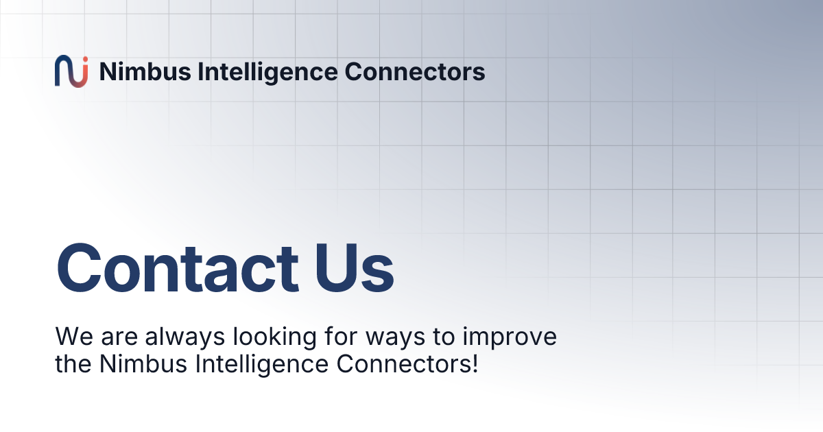 Contact Us | Nimbus Intelligence Connectors