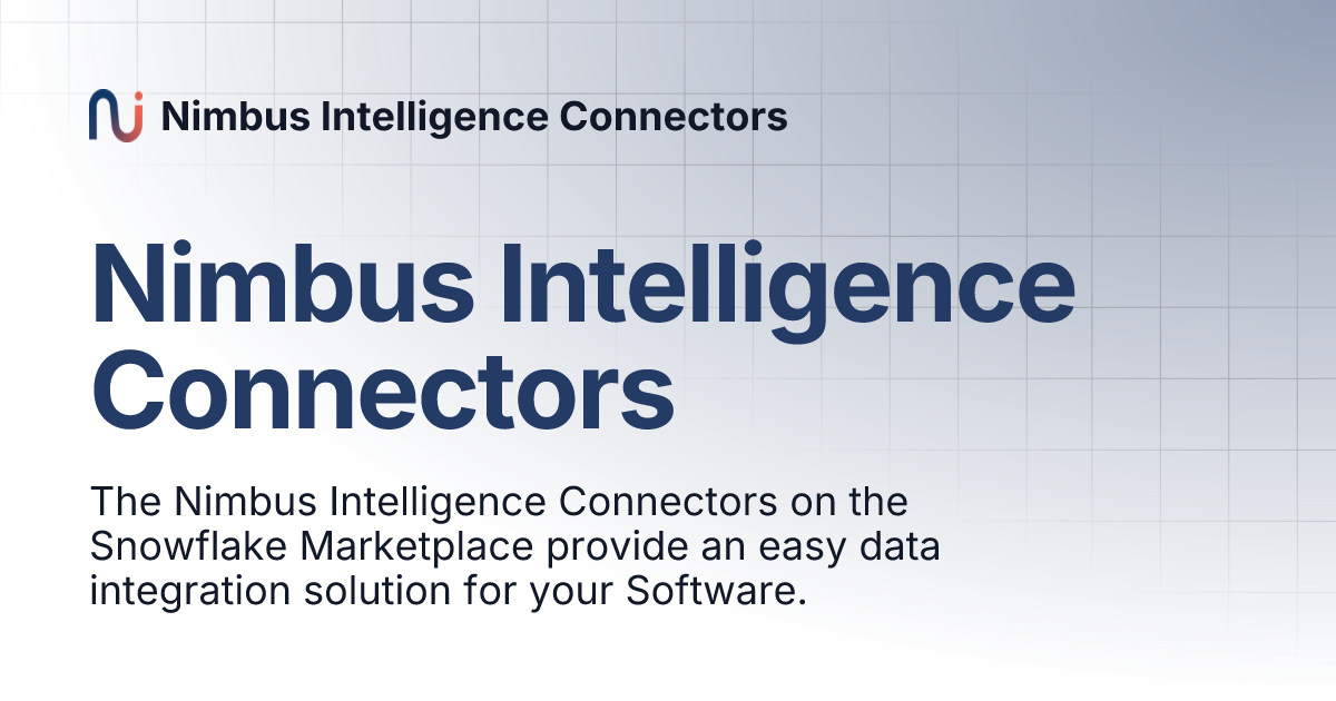 Nimbus Intelligence Connectors | Nimbus Intelligence Connectors