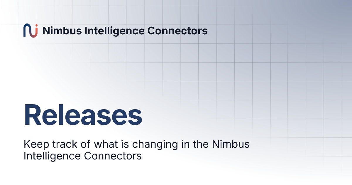 Releases | Nimbus Intelligence Connectors