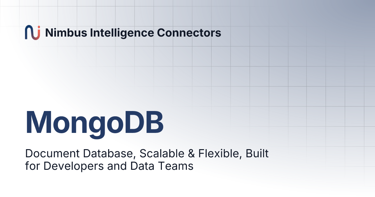 MongoDB | Nimbus Intelligence Connectors MongoDB | Nimbus Intelligence Connectors