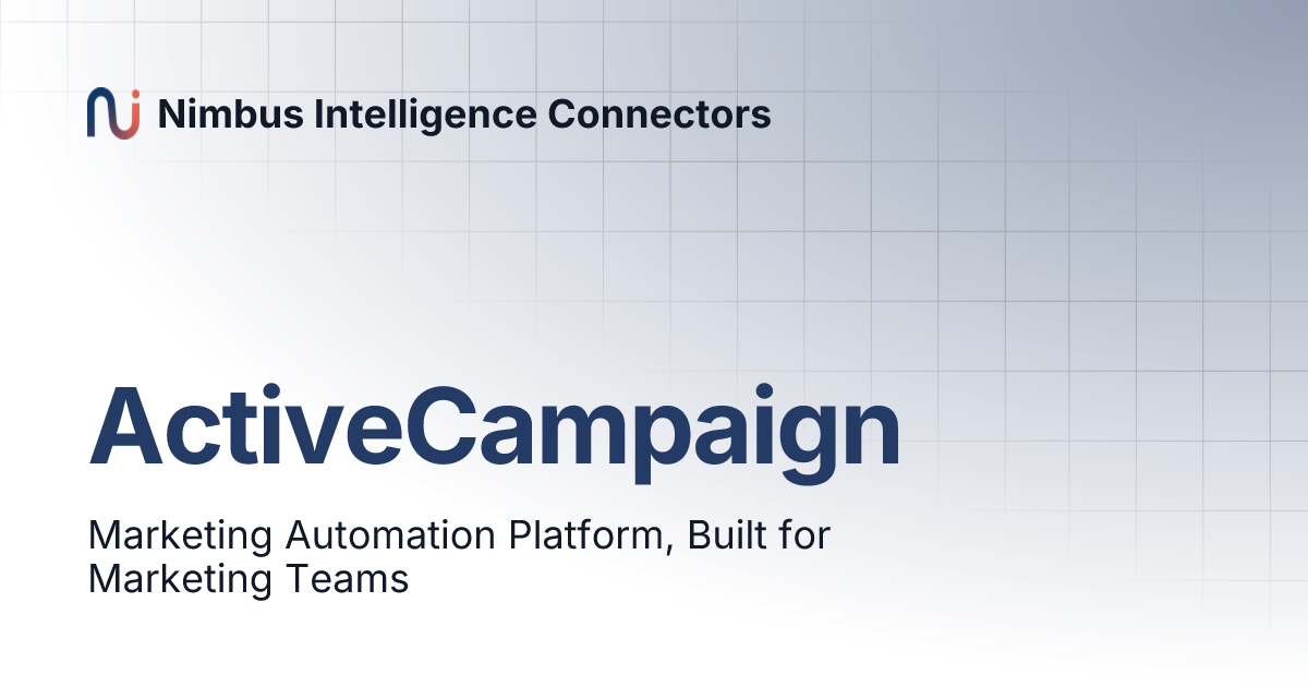 ActiveCampaign | Nimbus Intelligence Connectors