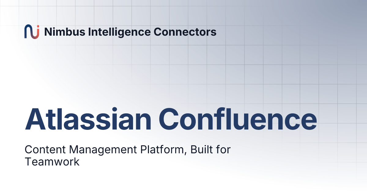 Atlassian Confluence | Nimbus Intelligence Connectors